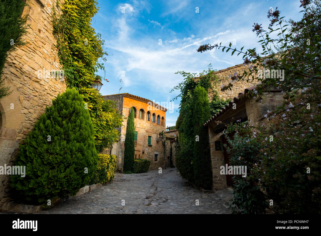 Medieval town of Peratallada in the province of Girona in Catalonia ...
