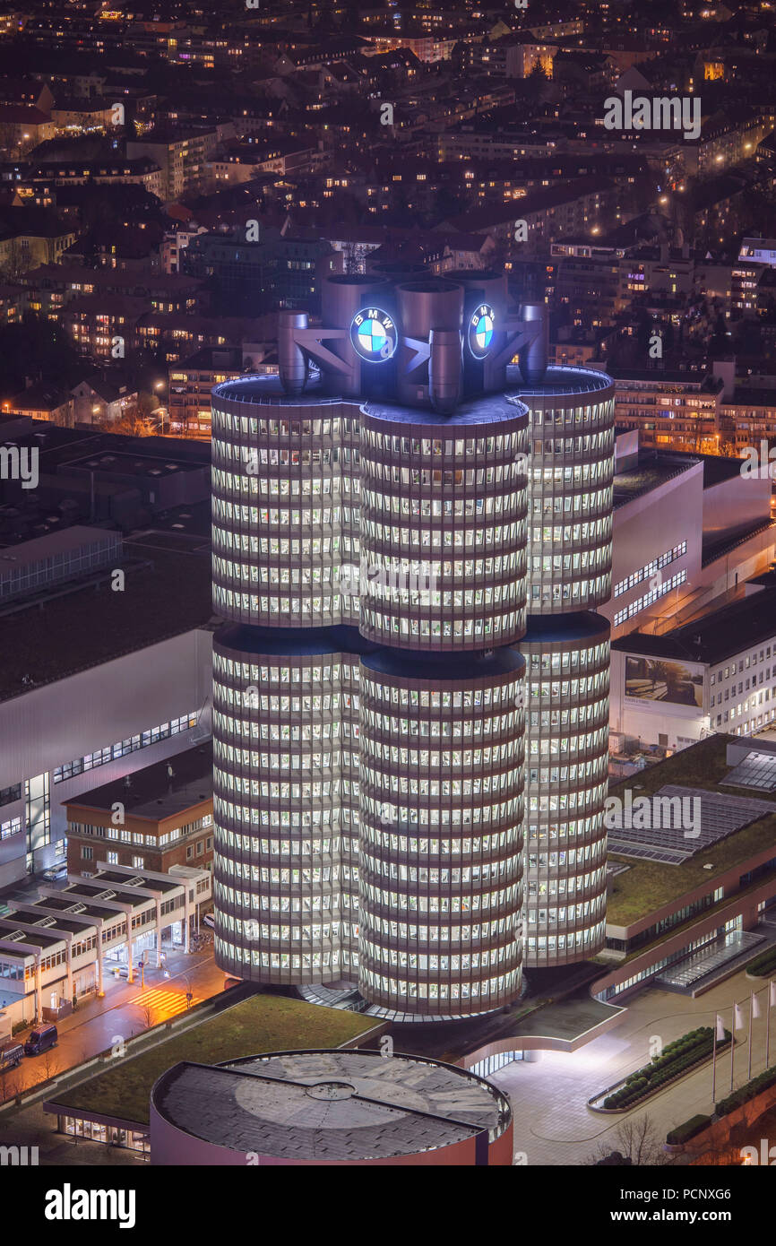 View from the Olympic Tower Munich at night Stock Photo - Alamy