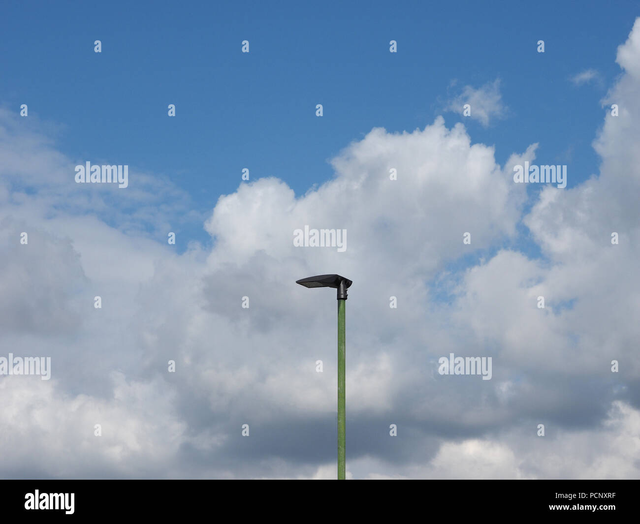 LED lamps retrofitted on an old street lamp pole Stock Photo - Alamy