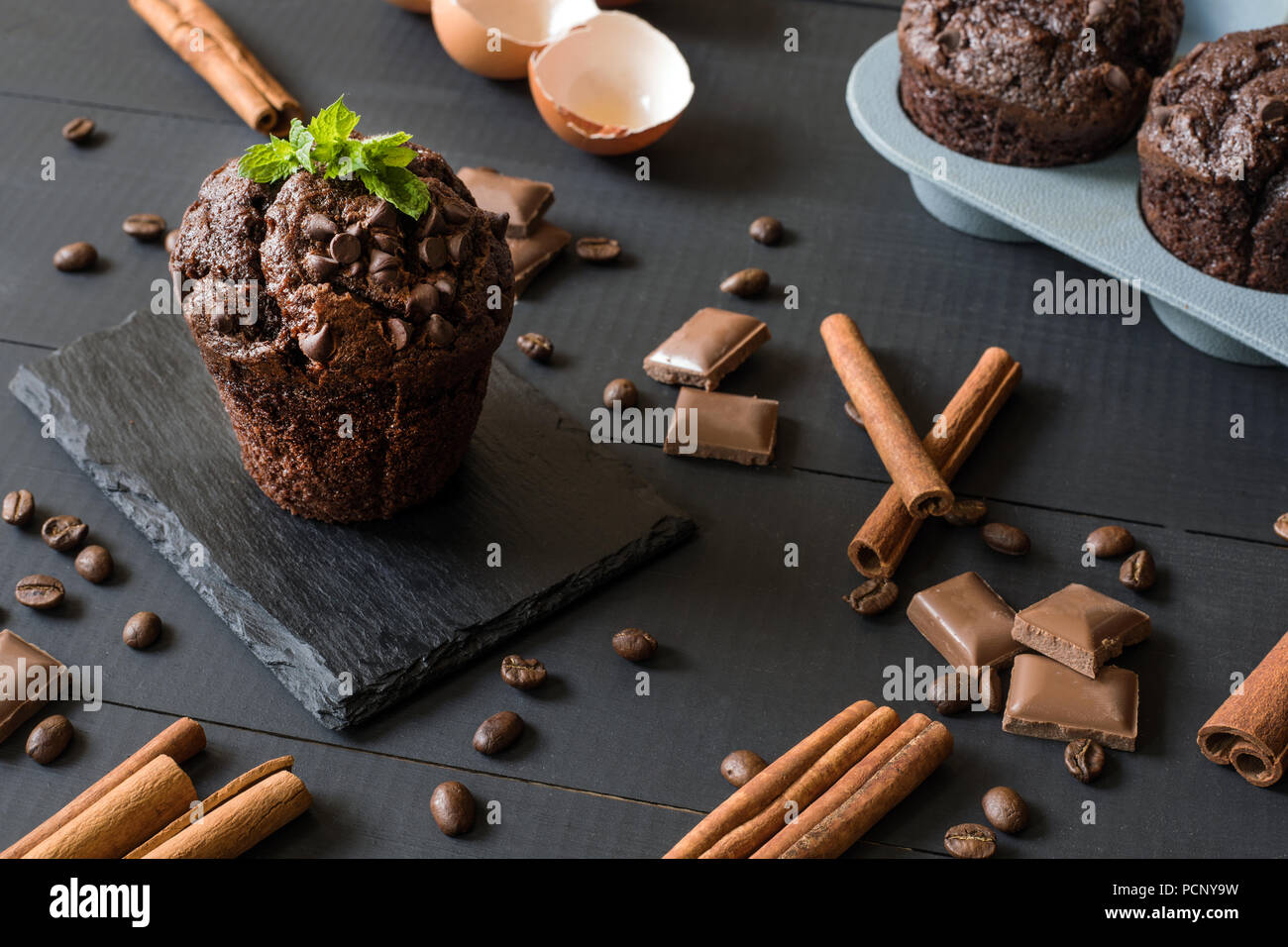 homemade chocolate muffin Stock Photo - Alamy
