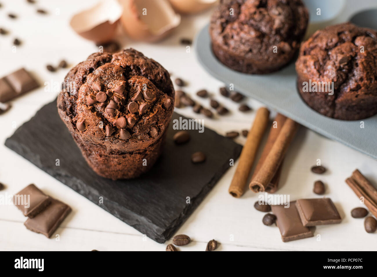 homemade chocolate muffin Stock Photo - Alamy
