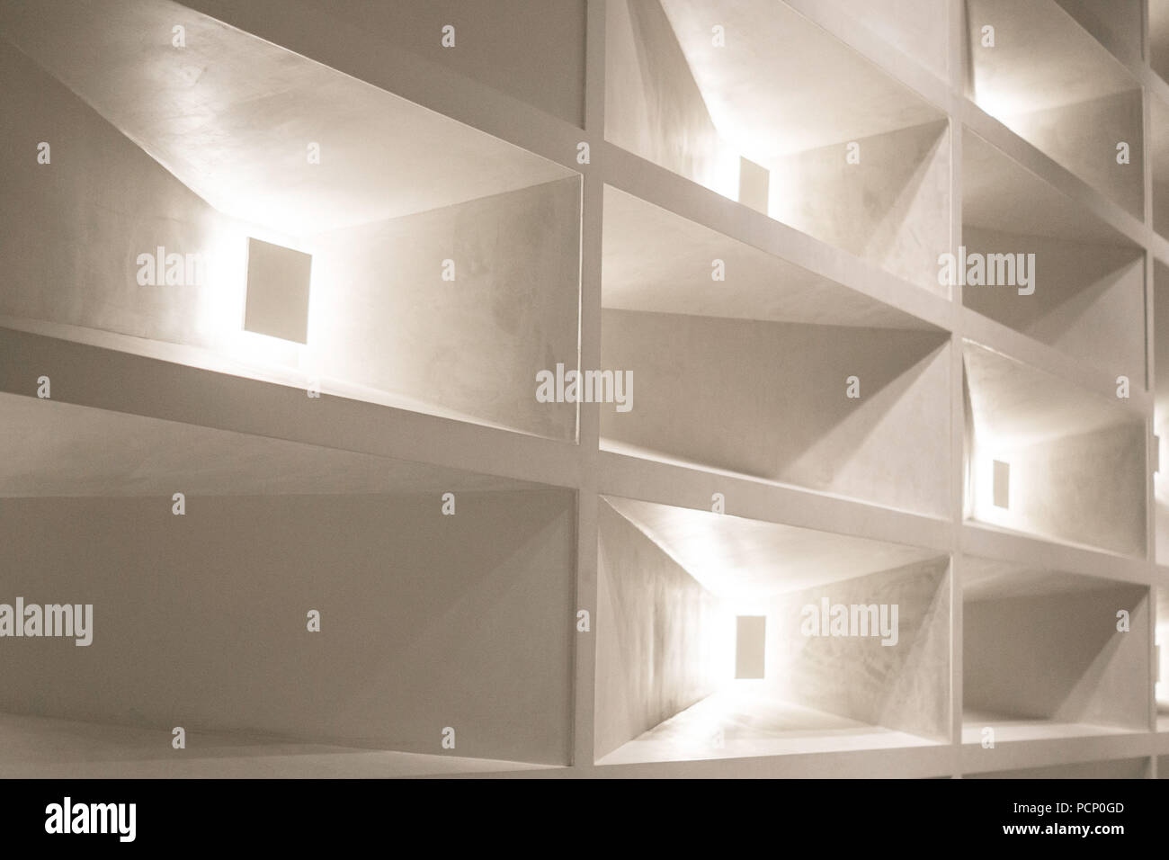 A installation of light on the wall Stock Photo - Alamy