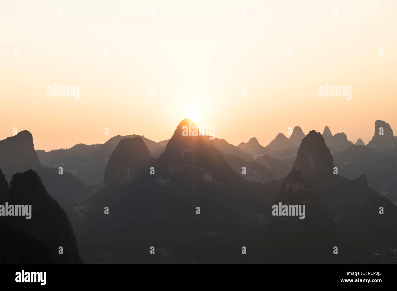 The fascinating hills of Guillin in the evening sun Stock Photo - Alamy