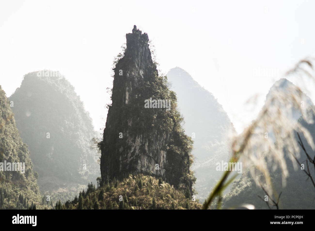 The fascinating hills of guillin in the evening sun hi-res stock ...