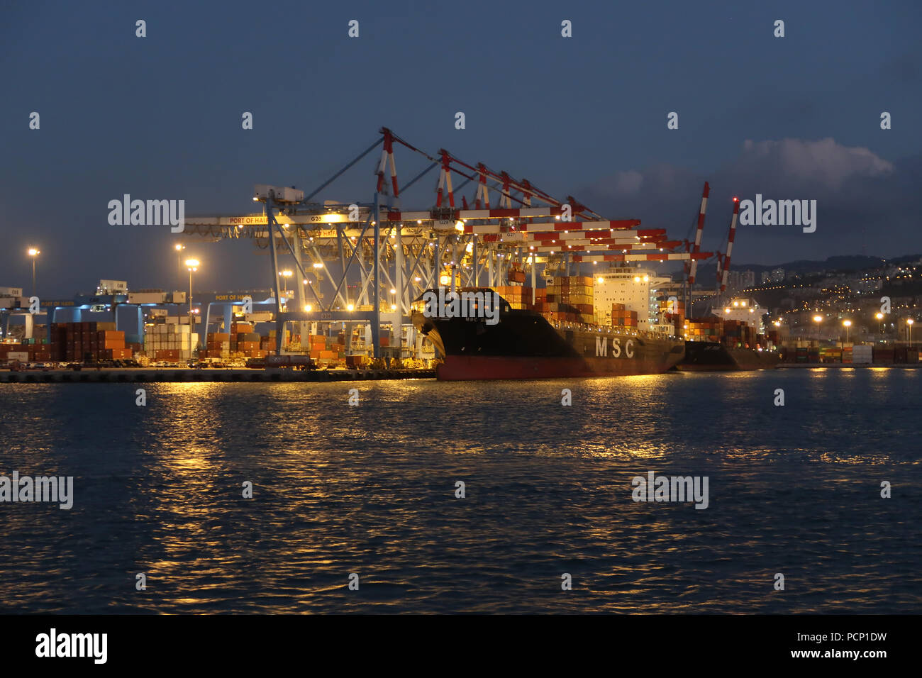 MSC Geneva container ship which sails under the flag of Swiss docked at ...