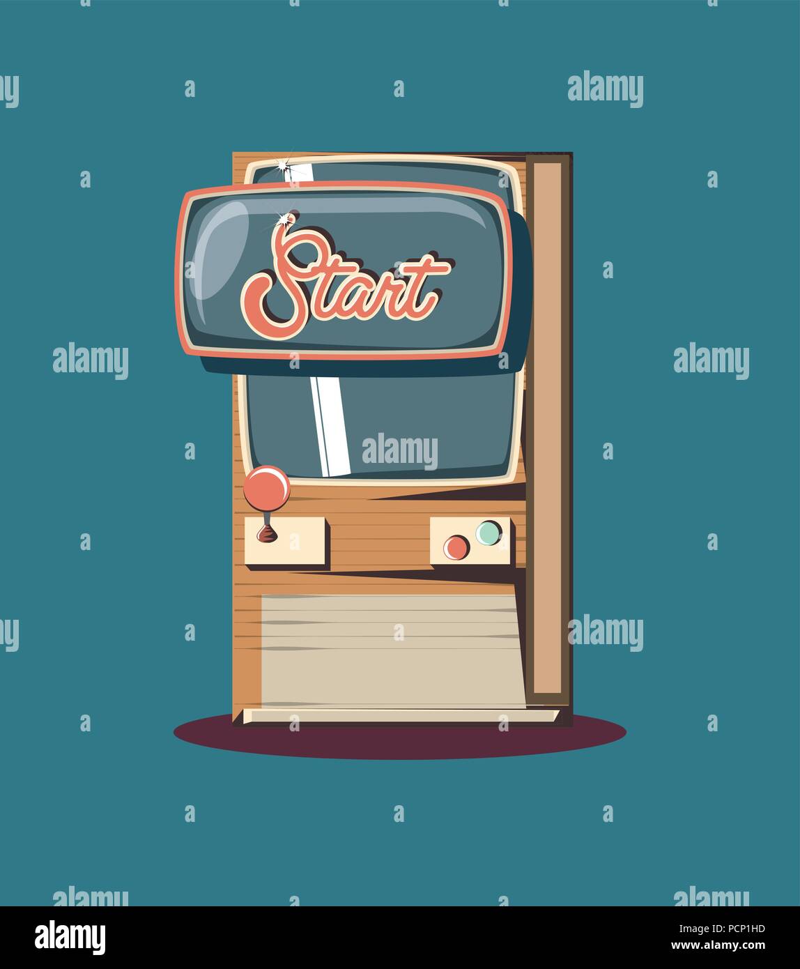 arcade machine icon over blue background, colorful design. vector ...