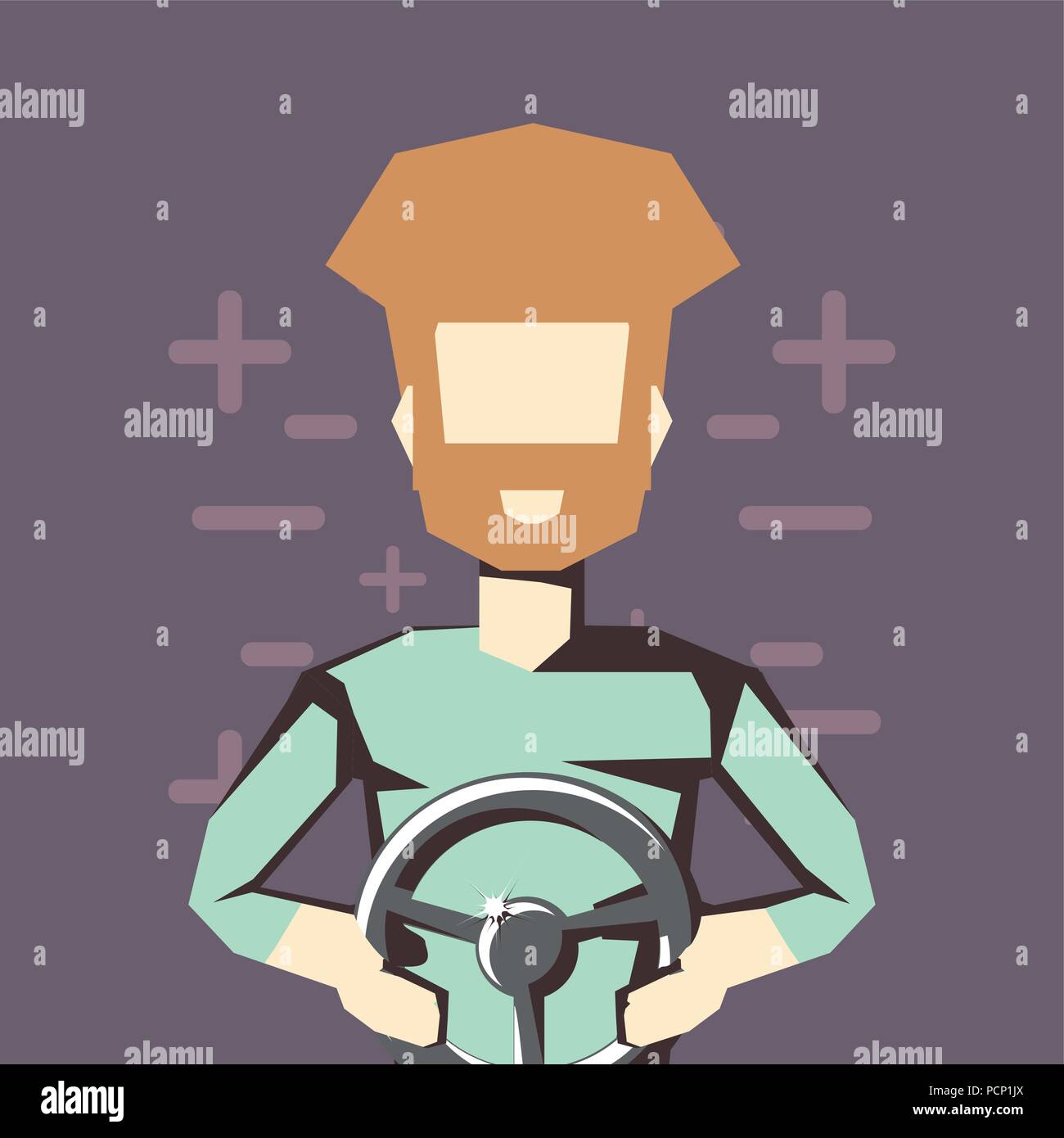 retro videogames design with avatar man with steering wheel controller ...