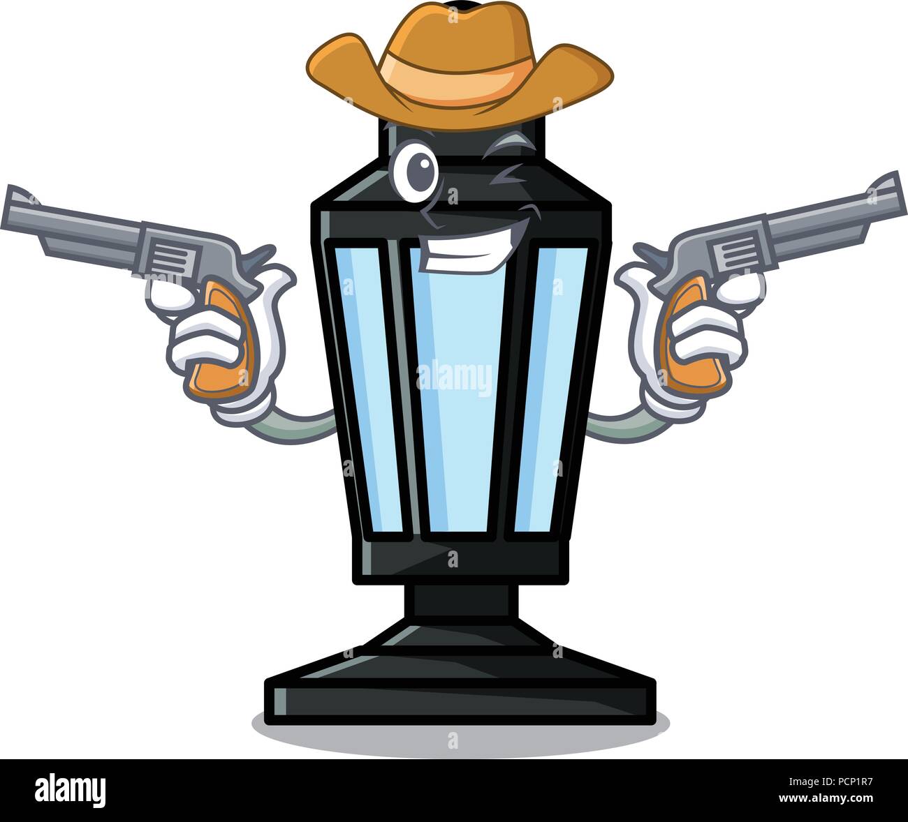 Cowboy street lamp character cartoon Stock Vector Image & Art - Alamy