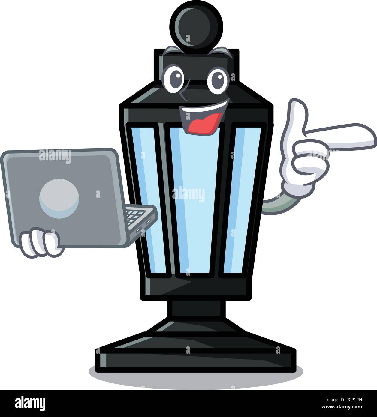 With laptop street lamp character cartoon Stock Vector Image & Art - Alamy