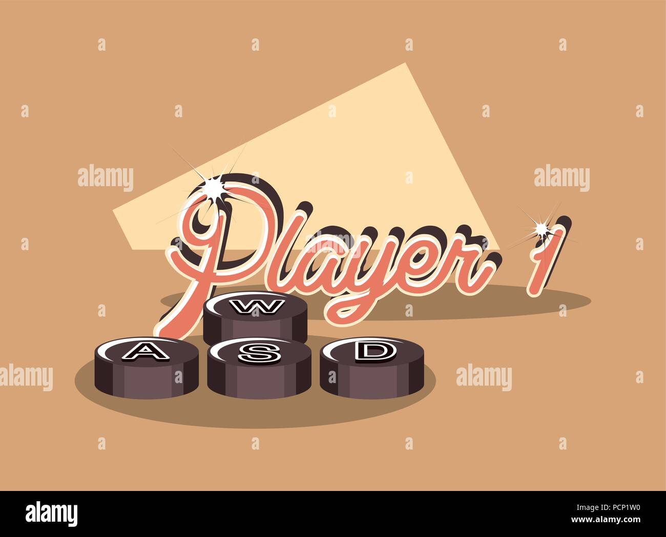 retro videogames design with gamepad buttons over brown background ...