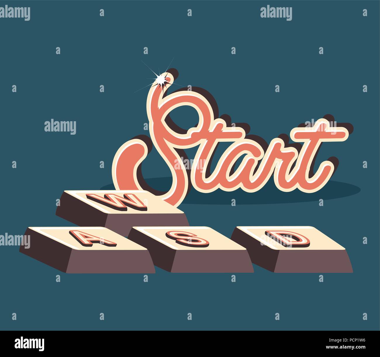 retro videogames design with gamepad buttons over blue background ...