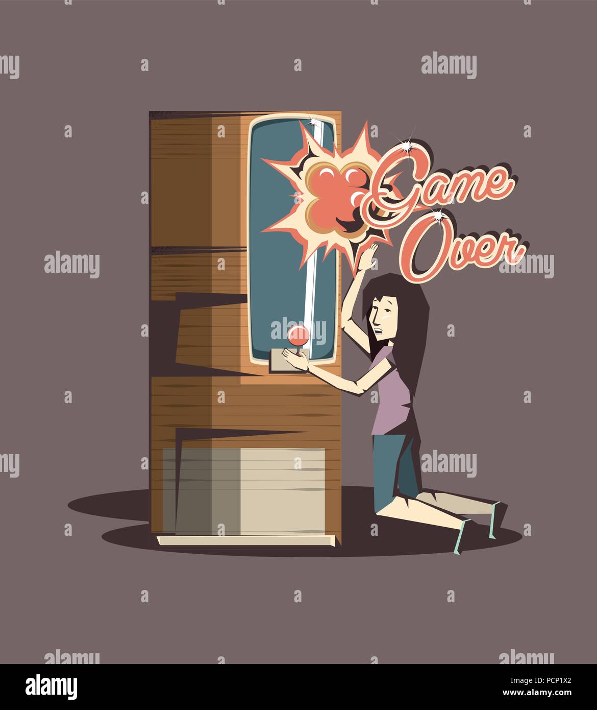 Girl Arcade Game Stock Vector Images - Alamy