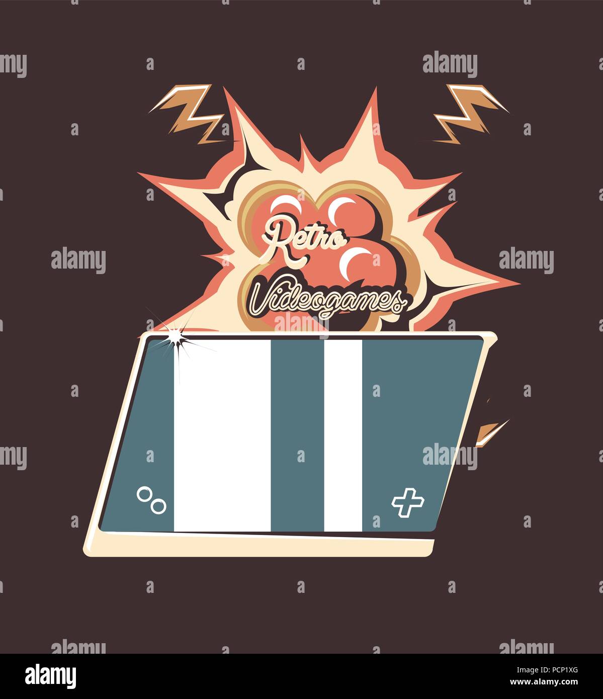 retro videogames design with portable device icon over brown background ...