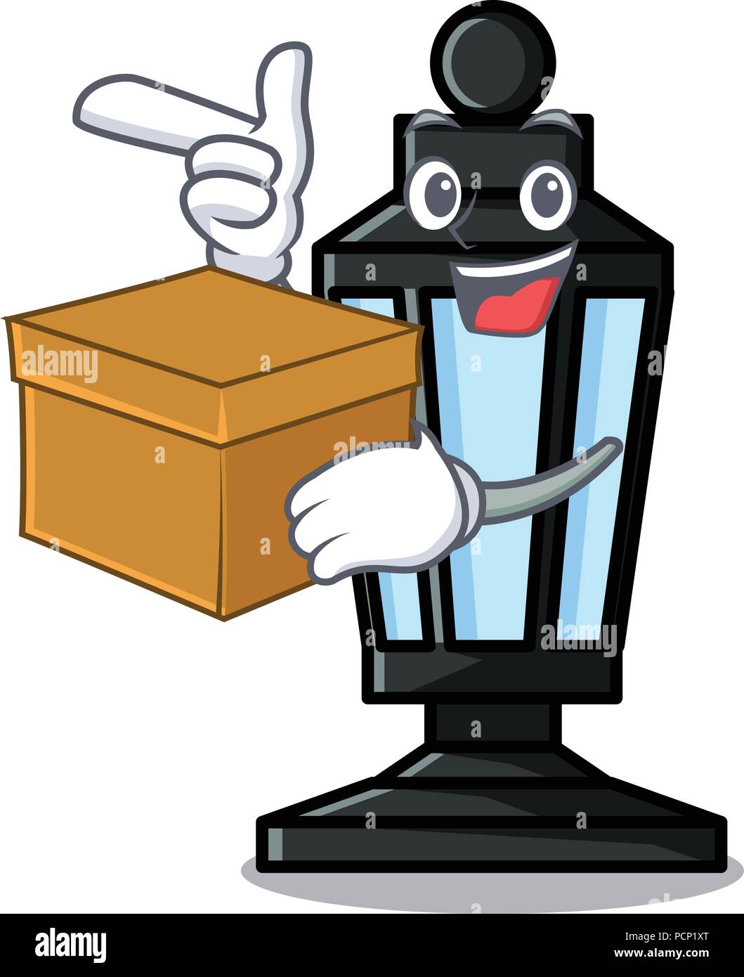 With box street lamp character cartoon Stock Vector Image & Art - Alamy