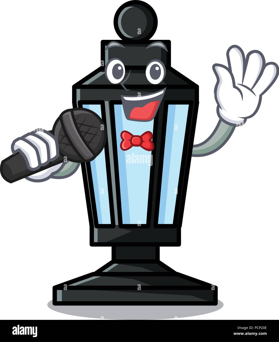 Singing street lamp mascot cartoon Stock Vector Image & Art - Alamy