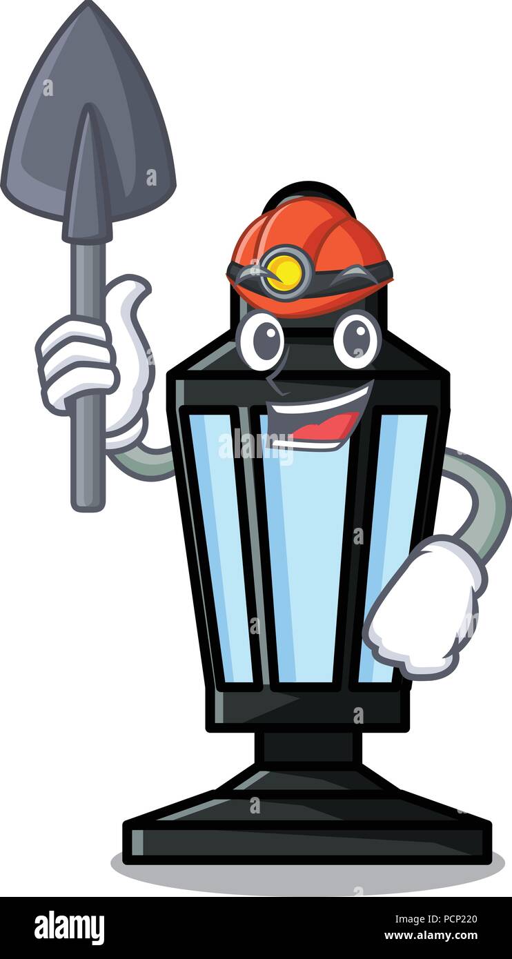 Miner street lamp mascot cartoon Stock Vector Image & Art - Alamy