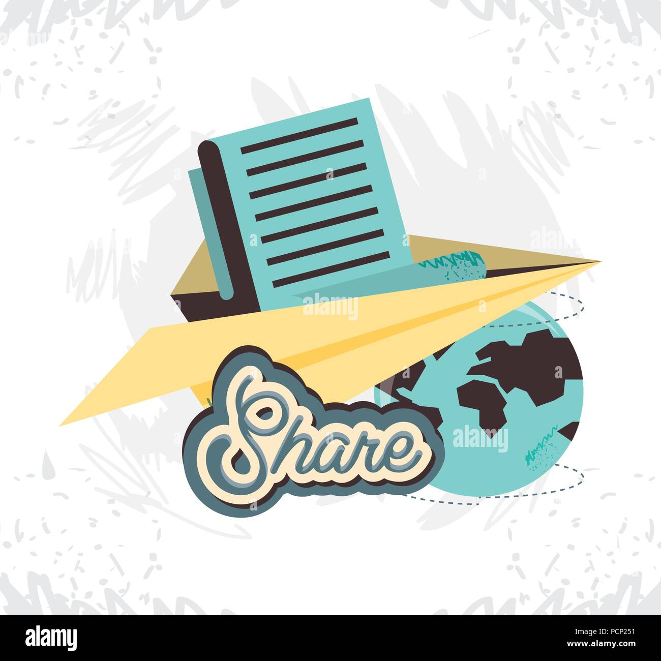share social media with paper airplane vector illustration design Stock ...
