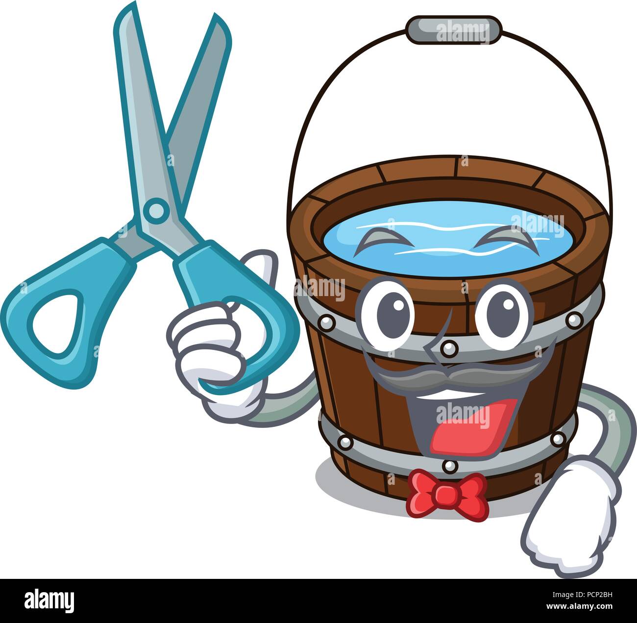 Barber wooden bucket character cartoon Stock Vector Image & Art - Alamy