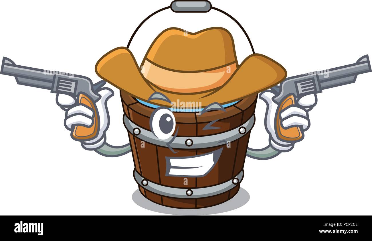 Cowboy wooden bucket character cartoon Stock Vector Image & Art - Alamy