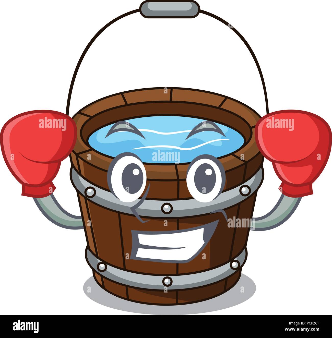 Boxing wooden bucket character cartoon Stock Vector Image & Art - Alamy