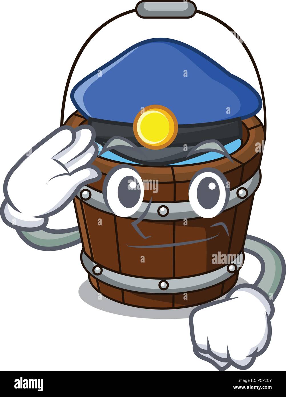 Police wooden bucket character cartoon Stock Vector Image & Art - Alamy