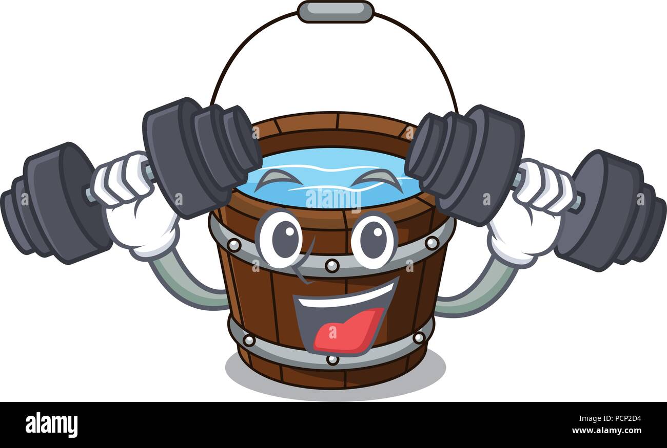 Fitness wooden bucket character cartoon Stock Vector Image & Art - Alamy