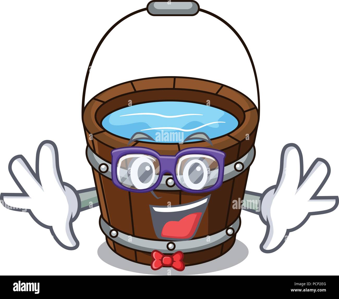 Geek wooden bucket character cartoon Stock Vector Image & Art - Alamy