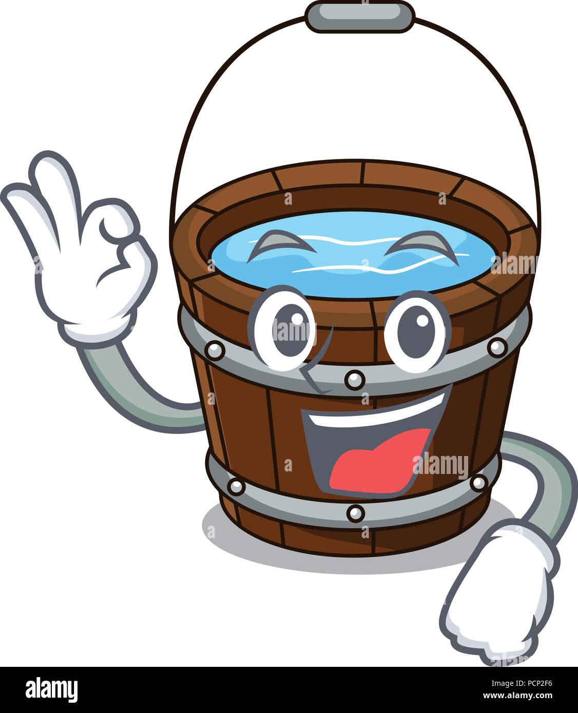 Okay wooden bucket character cartoon Stock Vector Image & Art - Alamy