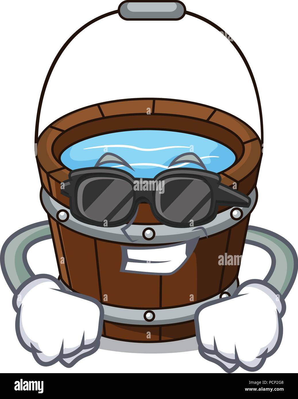 Super cool wooden bucket character cartoon Stock Vector Image & Art - Alamy