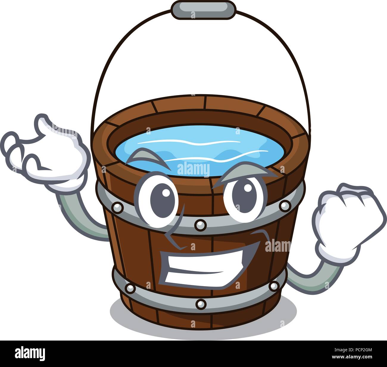 Successful wooden bucket character cartoon Stock Vector Image & Art - Alamy