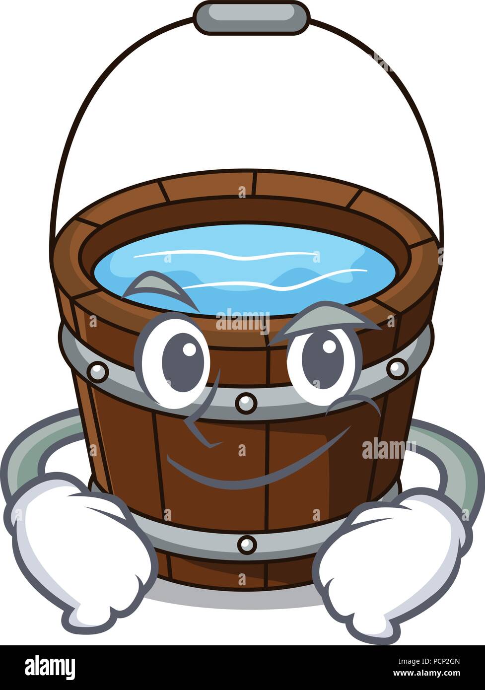 Smirking wooden bucket character cartoon Stock Vector Image & Art - Alamy