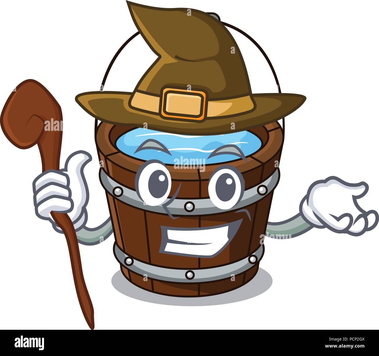 Witch wooden bucket mascot cartoon Stock Vector Image & Art - Alamy