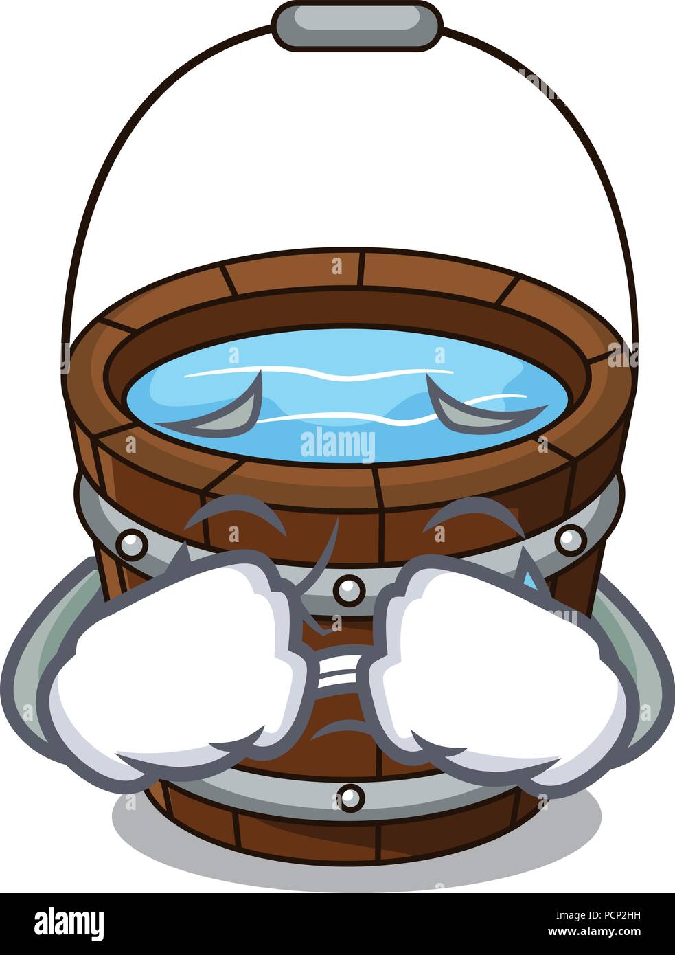 Crying wooden bucket mascot cartoon Stock Vector Image & Art - Alamy