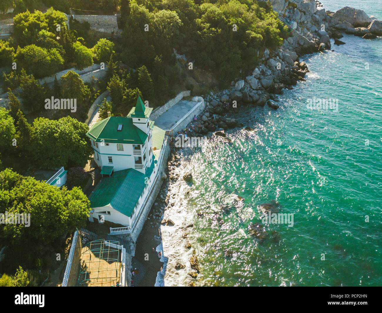aerial big lux vip apartments on the sea coast Stock Photo - Alamy