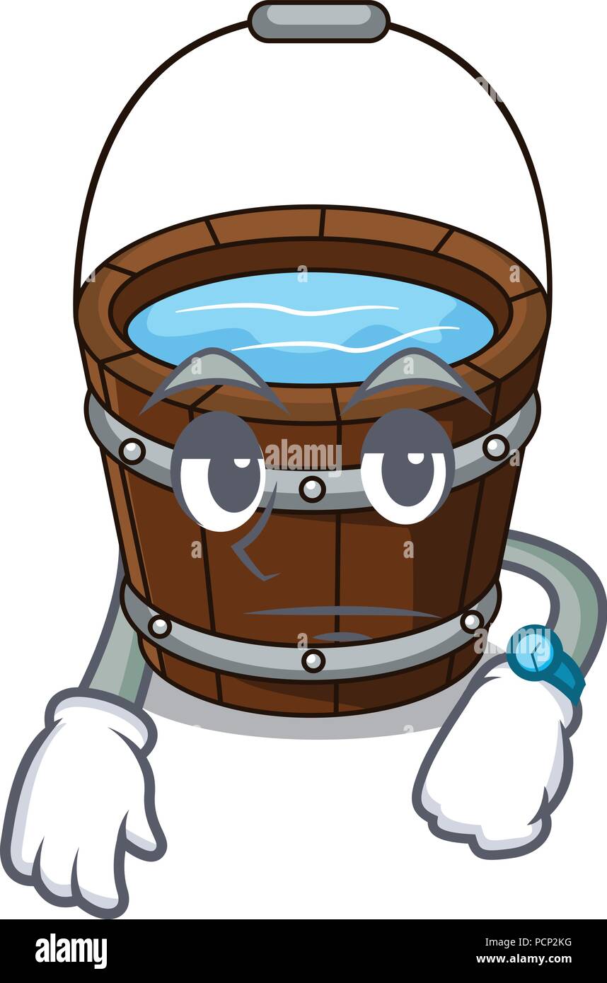 Waiting wooden bucket mascot cartoon Stock Vector Image & Art - Alamy