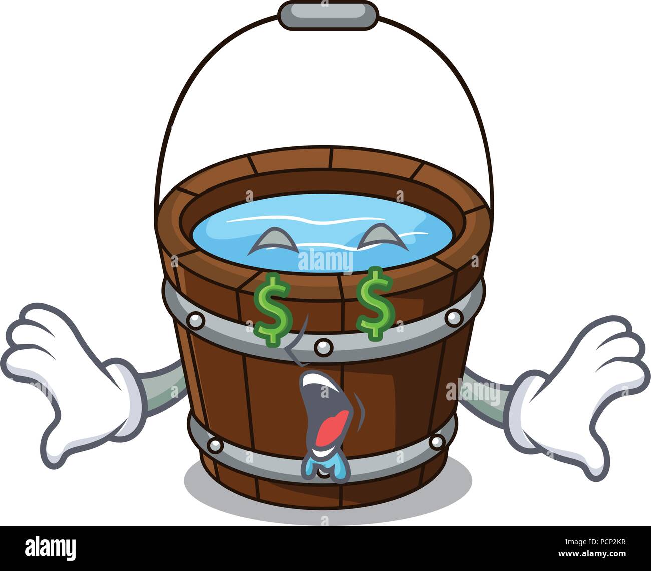 Money eye wooden bucket mascot cartoon Stock Vector Image & Art - Alamy