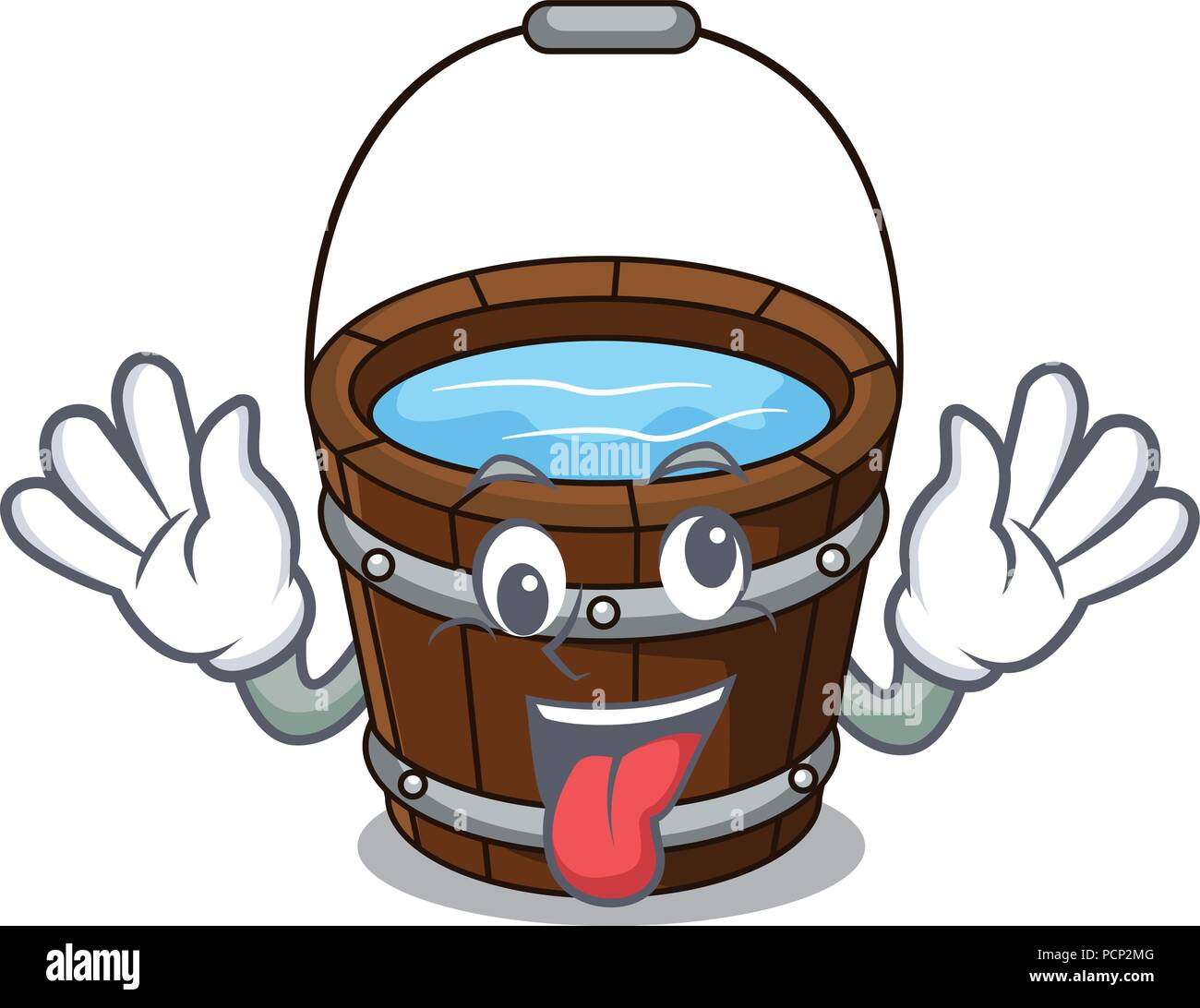 Crazy wooden bucket mascot cartoon Stock Vector Image & Art - Alamy