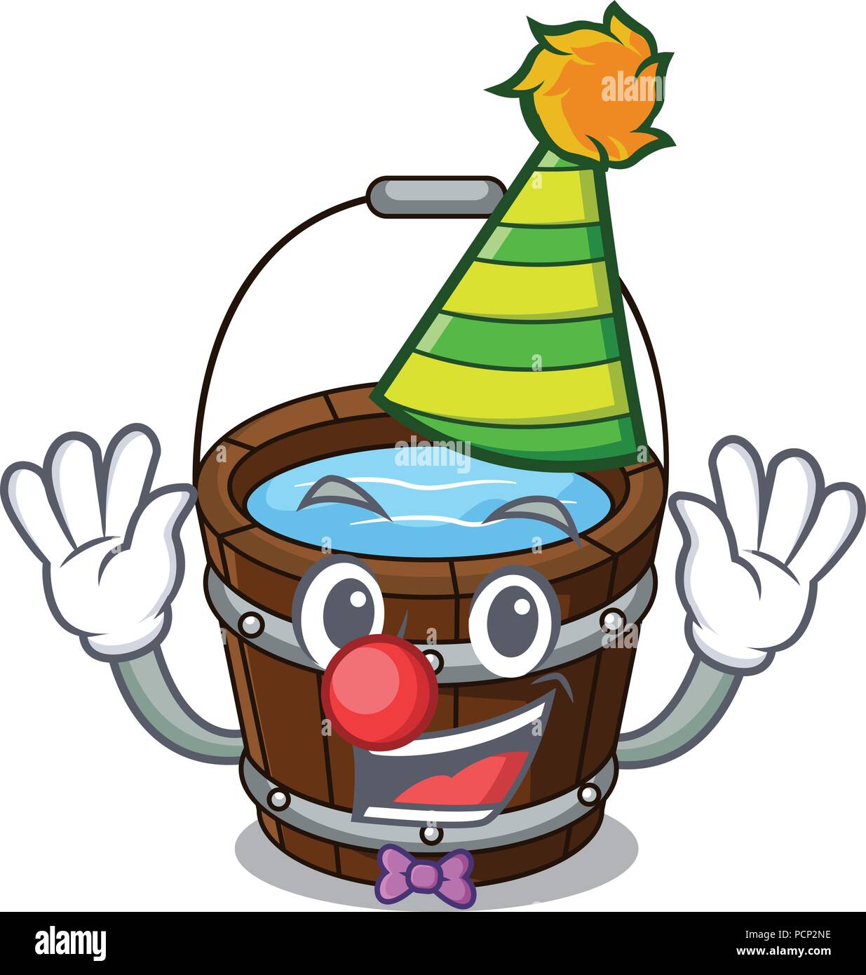 Clown wooden bucket mascot cartoon Stock Vector Image & Art - Alamy