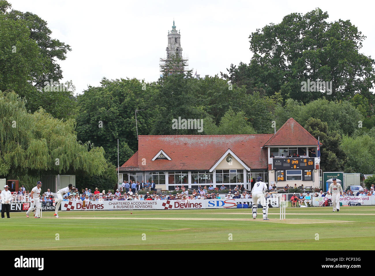 General view of play looking towards the pavilion during Essex CCC vs ...