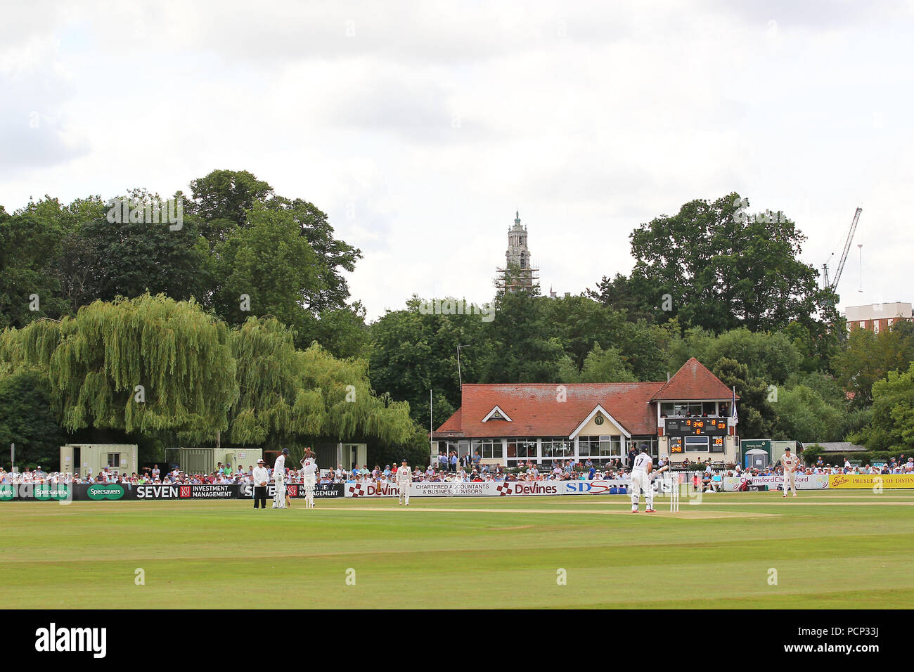 General view of play looking towards the pavilion during Essex CCC vs ...