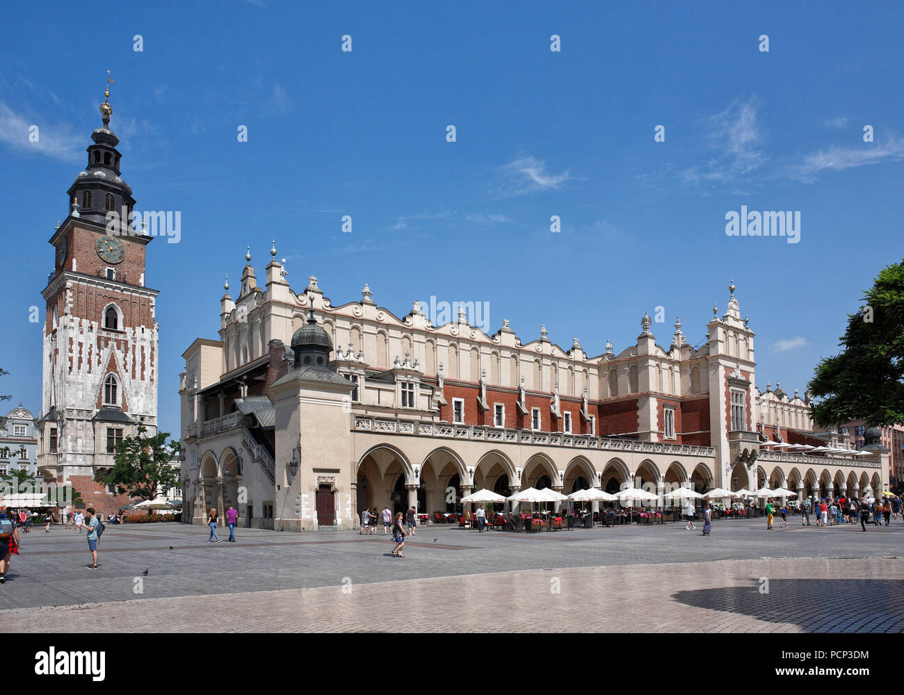 people infront of Cloth Hall. old town krakow, lesser poland, poland ...
