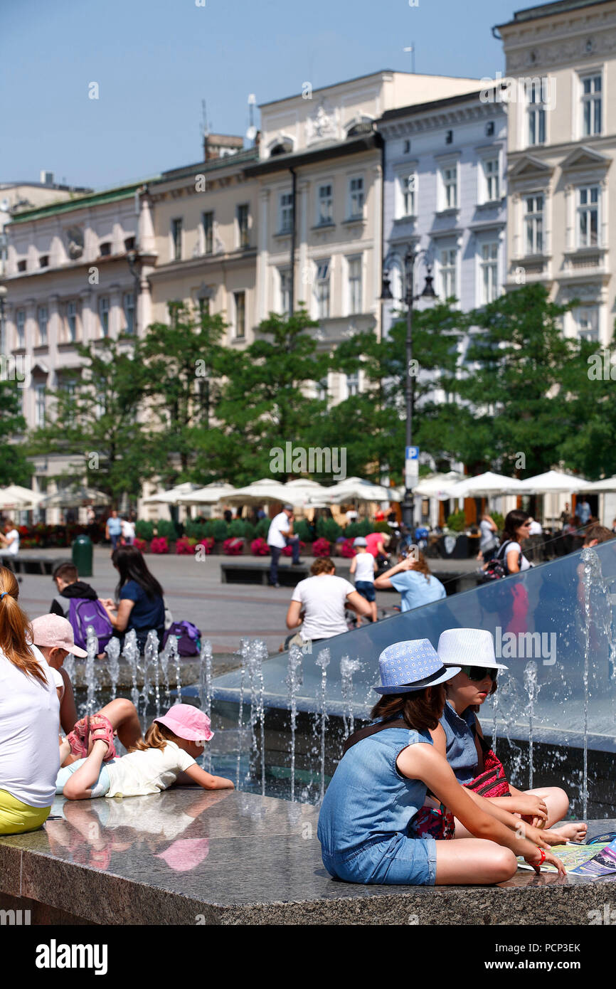 people in old town krakow, lesser poland, poland, europe Stock Photo ...