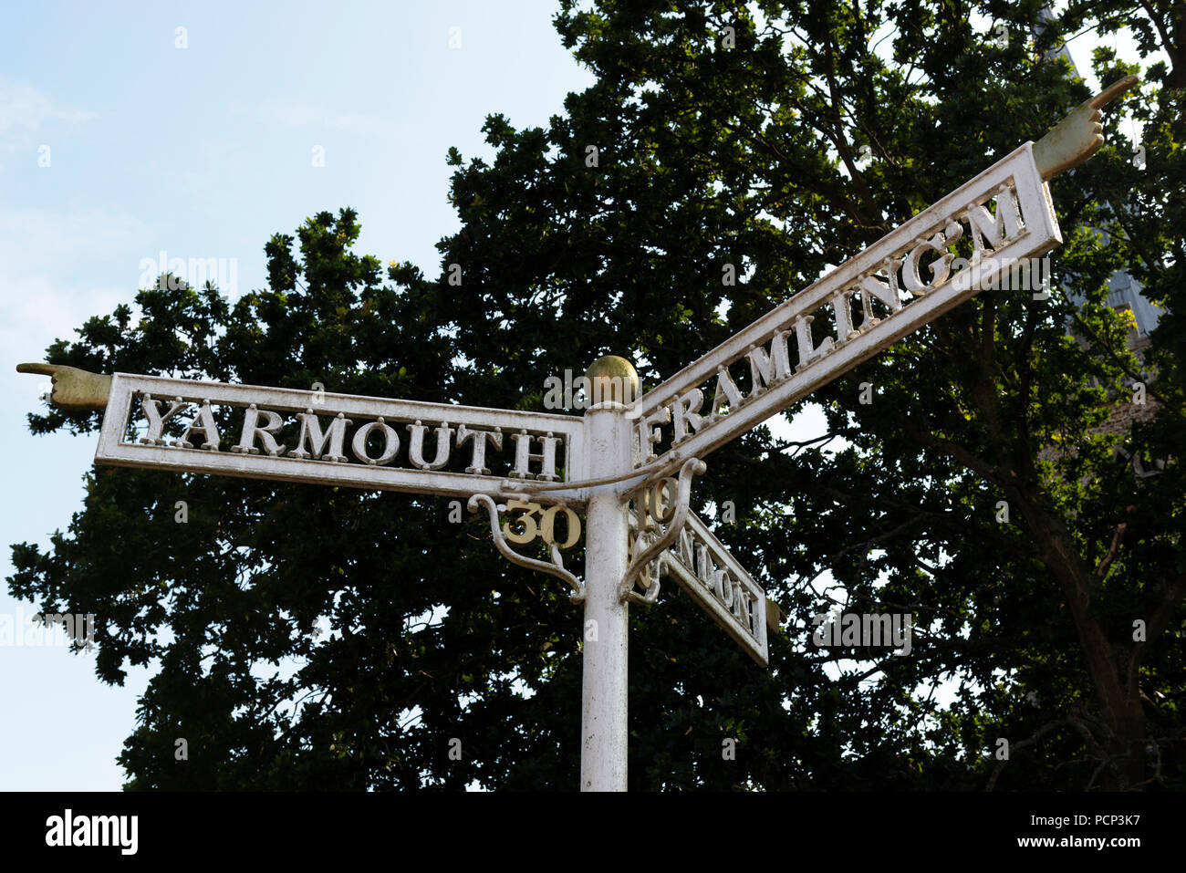 Historic road sign, Oxford, Suffolk, England Stock Photo - Alamy