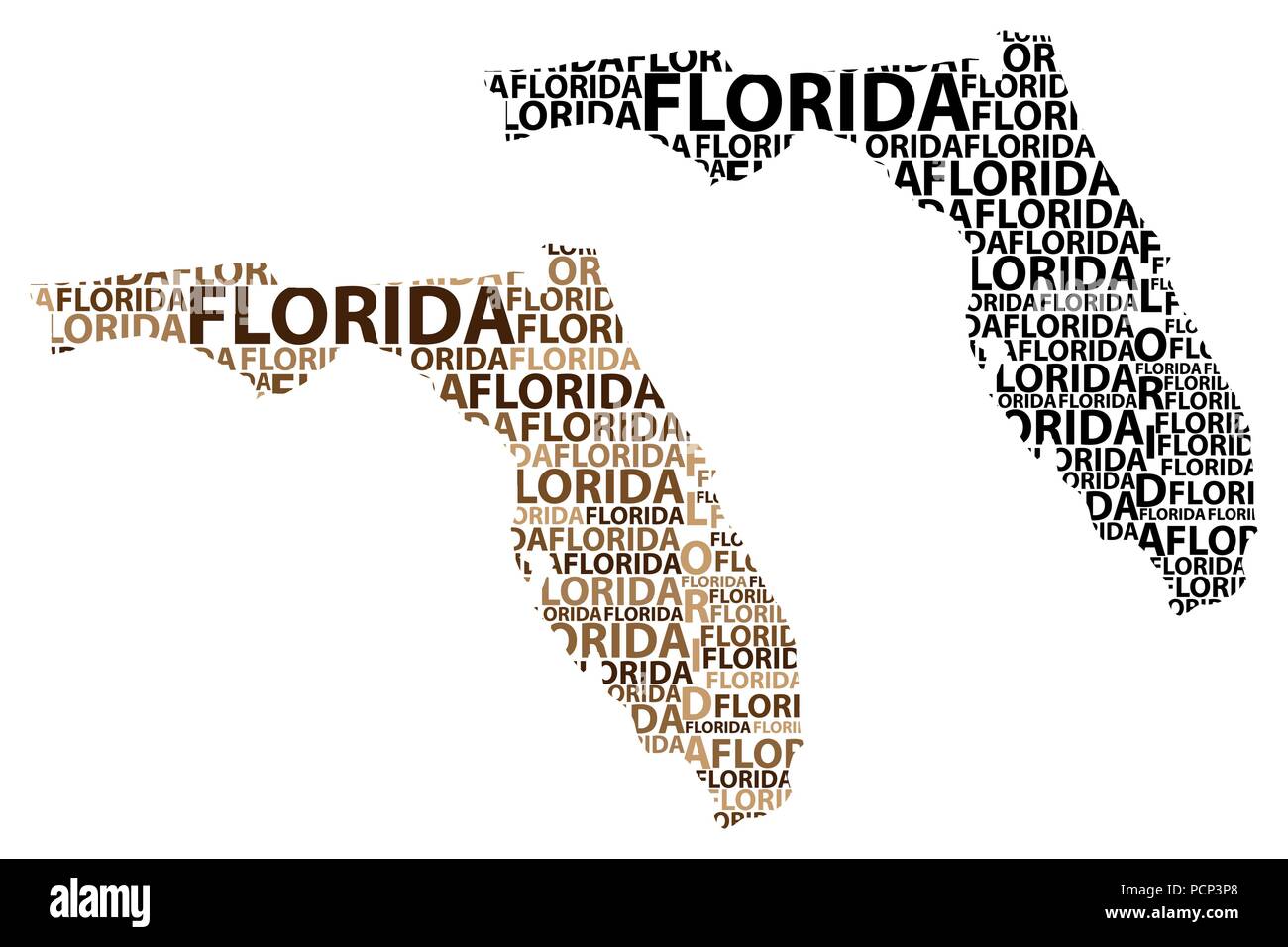 Sketch Florida (United States of America, The Sunshine State) letter ...