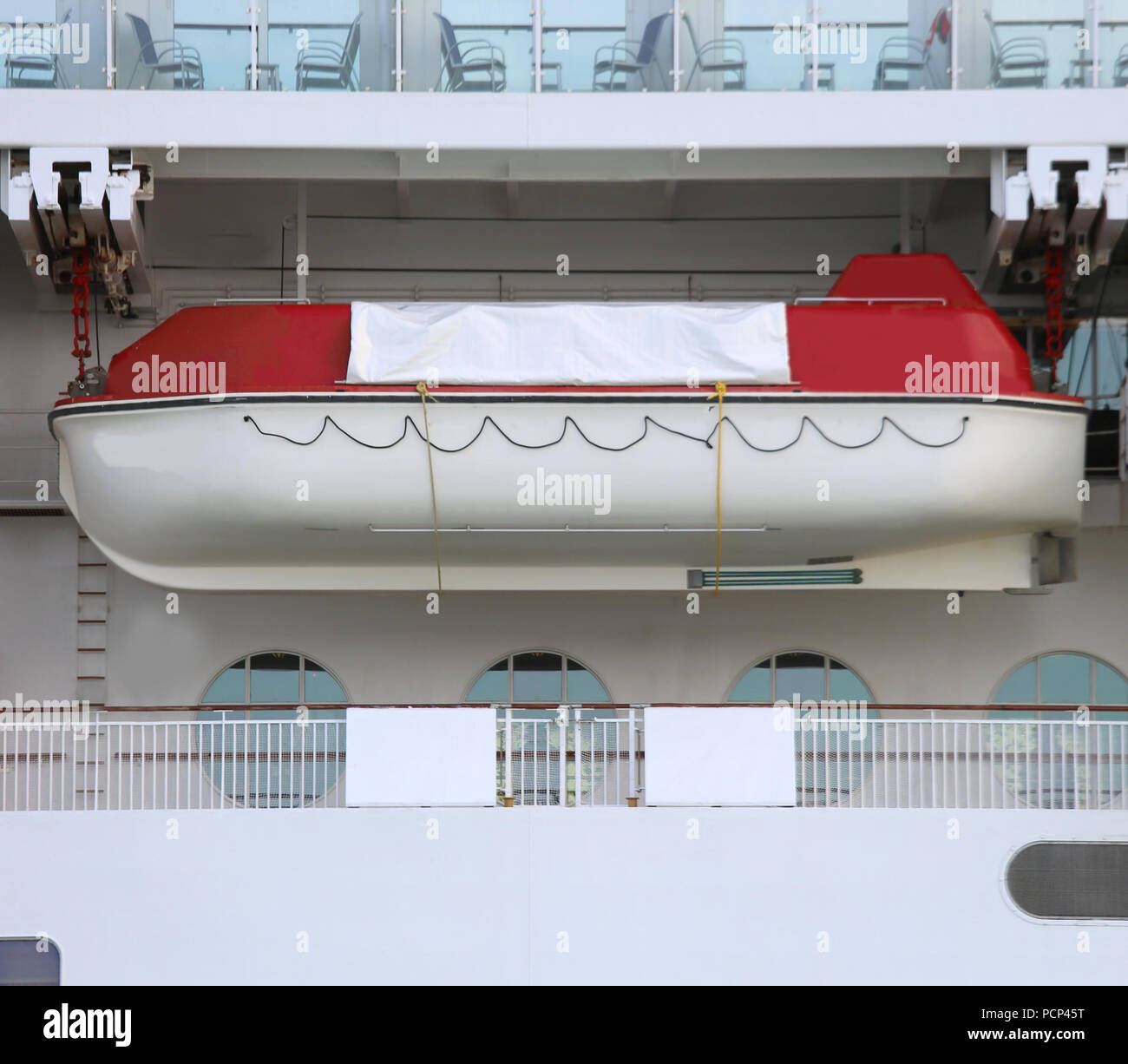 large lifeboat of a cruise ship to save passengers in the event of a ...