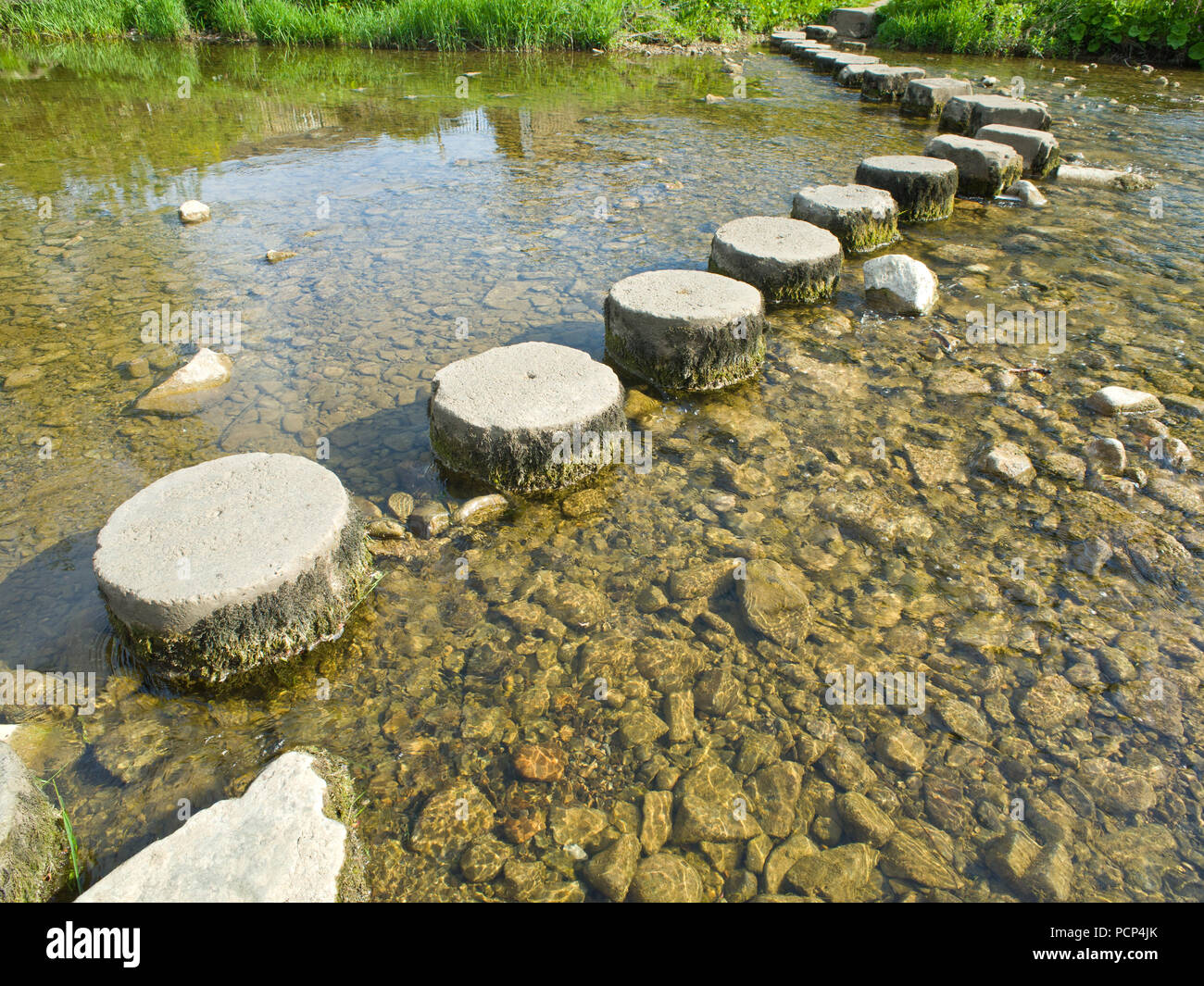 Stepping stones Gargrave Uk Stock Photo - Alamy
