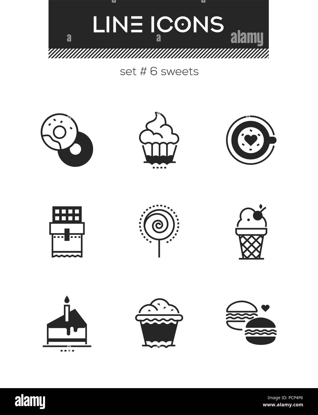 Product design line icons Black and White Stock Photos & Images - Alamy
