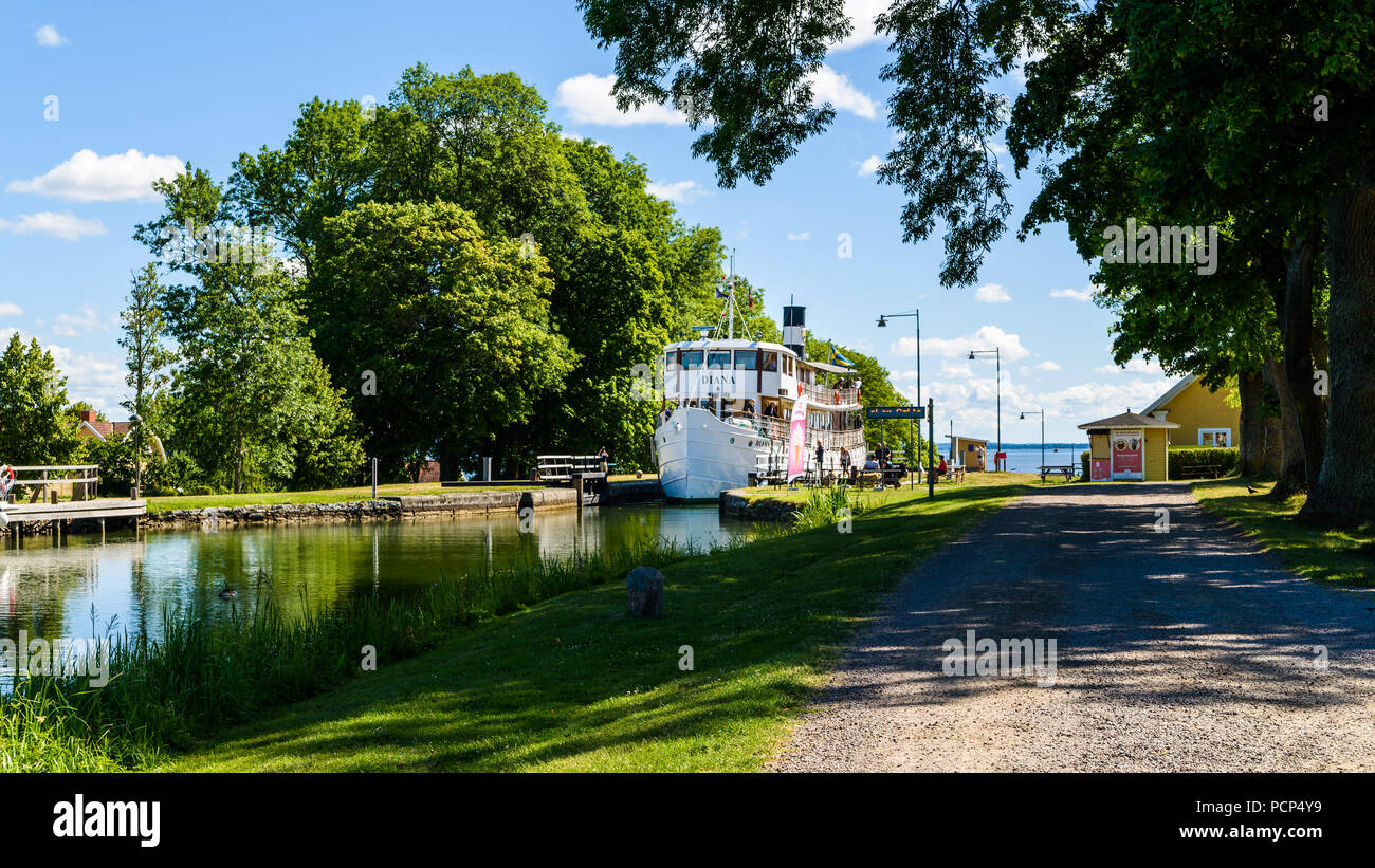 Berg, Sweden - June 30, 2018: The vintage passenger boat Diana ...