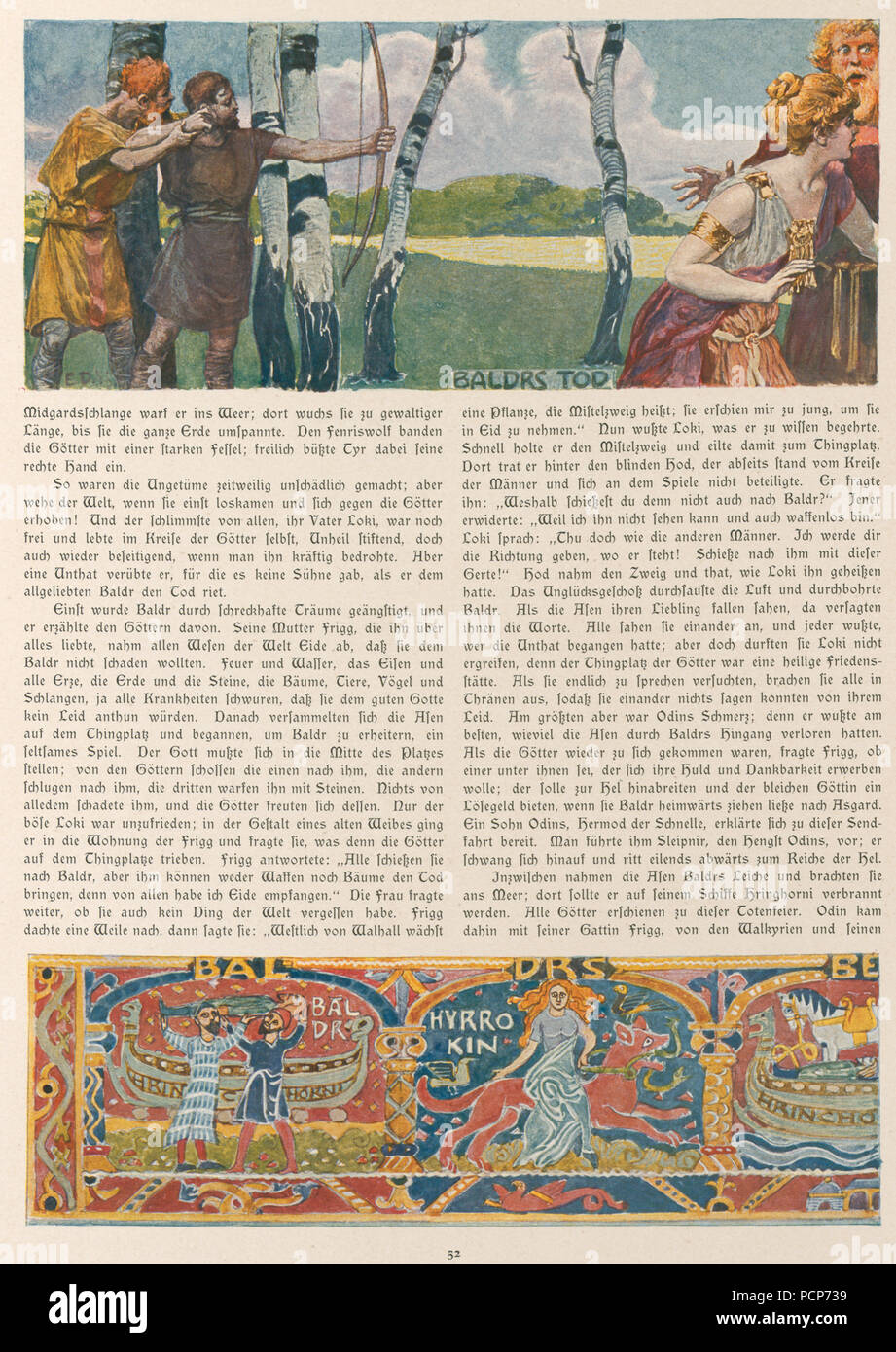 The Death of Baldr (Left site). From Valhalla: Gods of the Teutons, c ...