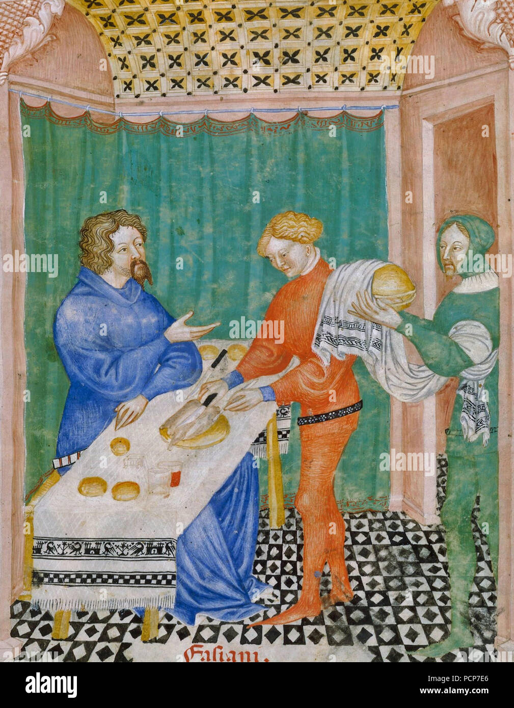 Miniature from Tacuinum Sanitatis, 14th century Stock Photo - Alamy